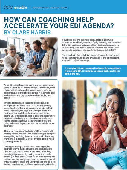 How Can Coaching Help Accelerate Your EDI Agenda? | The OCM